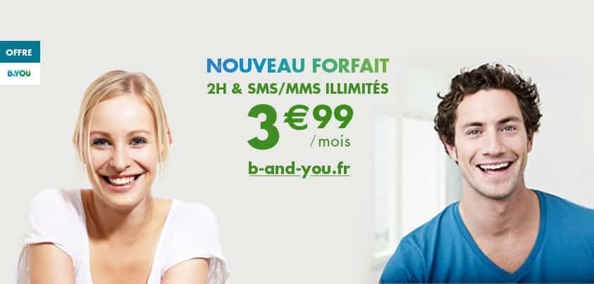 Nouveau forfait B&YOU à 3,99 euros par mois