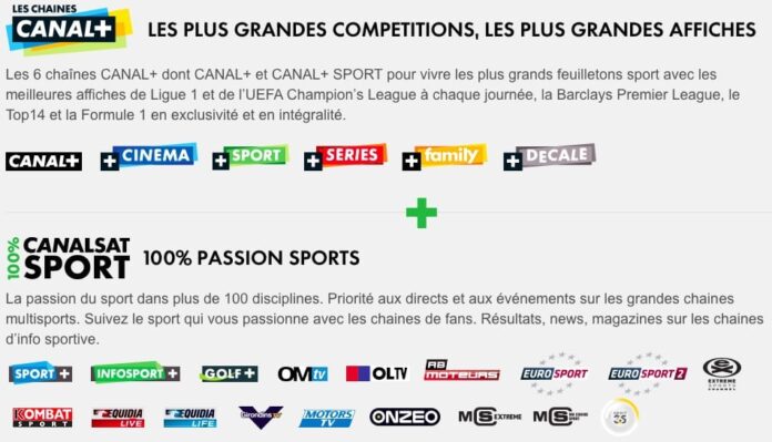 CANAL+ lance une nouvelle offre avec les chaînes sports de Canalsat