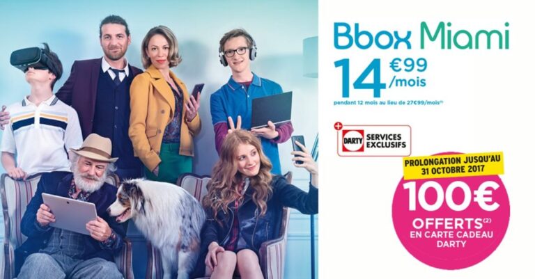 100 euros offerts chez Darty pour un abonnement Bbox Bouygues Telecom