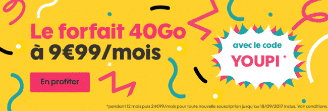 Sosh : 9,99 euros par mois pour le forfait mobile 40 Go la première année