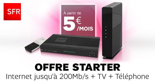 SFR : la box Starter à partir de 5 euros par mois pendant 1 an en vente privée (ADSL, fibre ...
