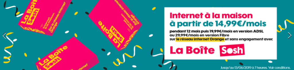 La box Sosh à 14,99 euros par mois est de retour (ADSL ou fibre optique)