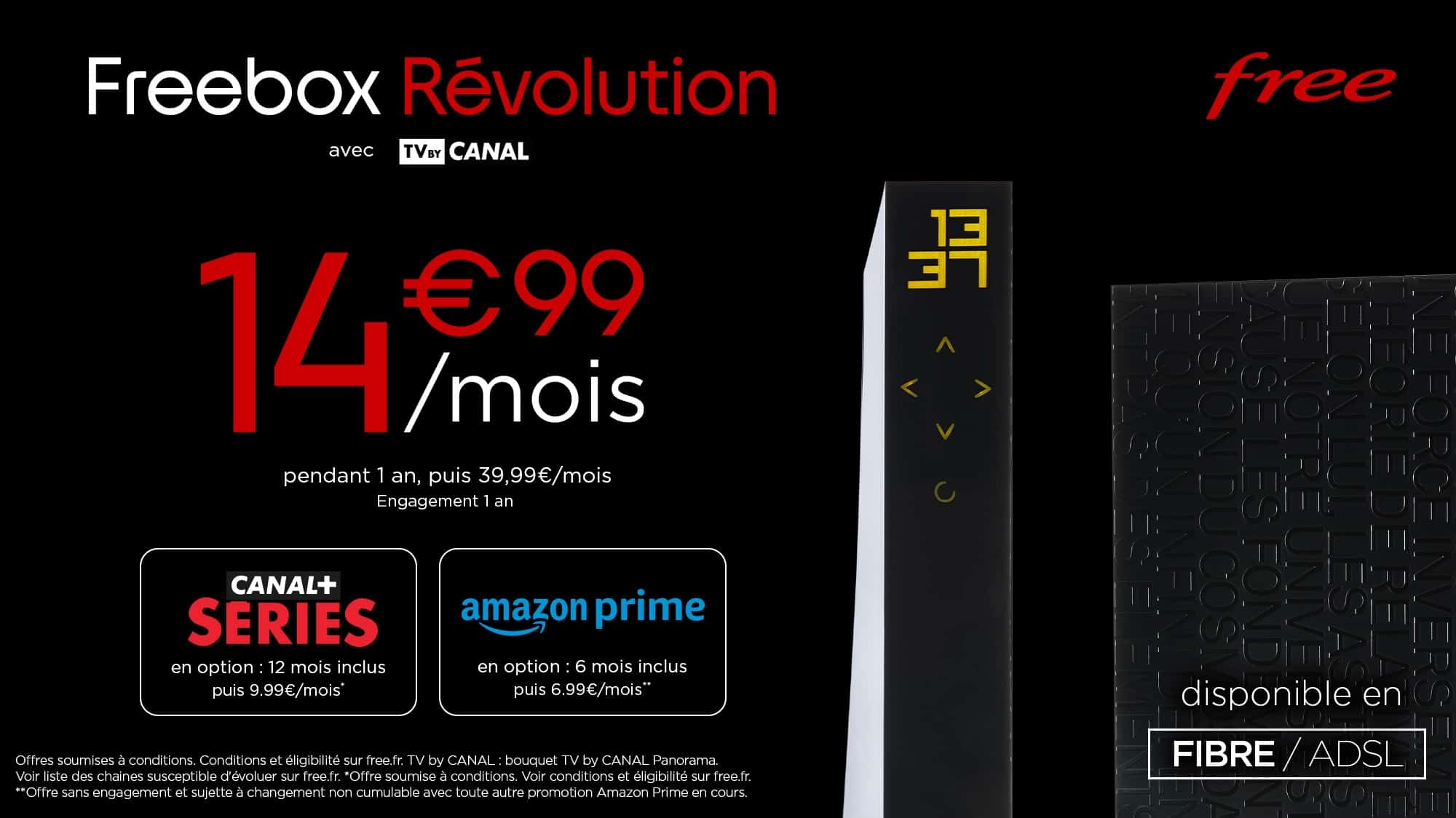 La Freebox Révolution en vente privée en 2022, à 9,99 euros par mois